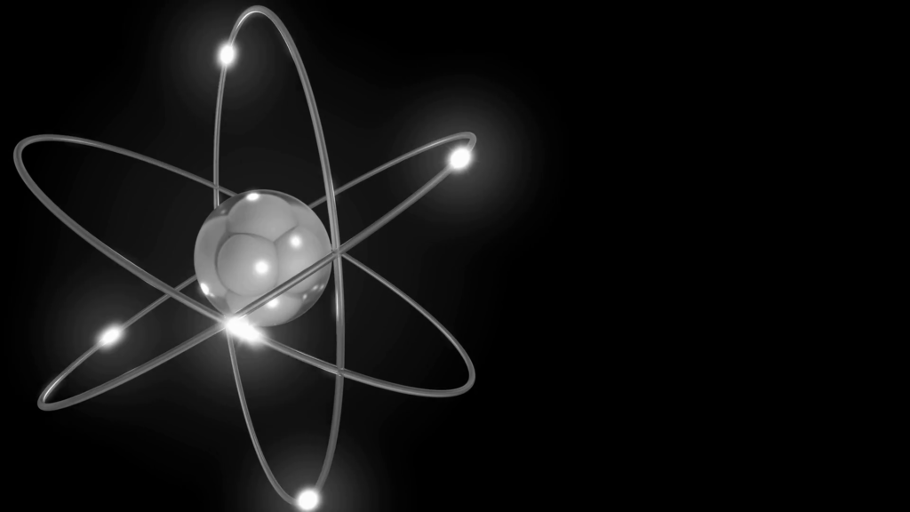 grey stylized atom and electron-orbits | Alloys International, Inc.